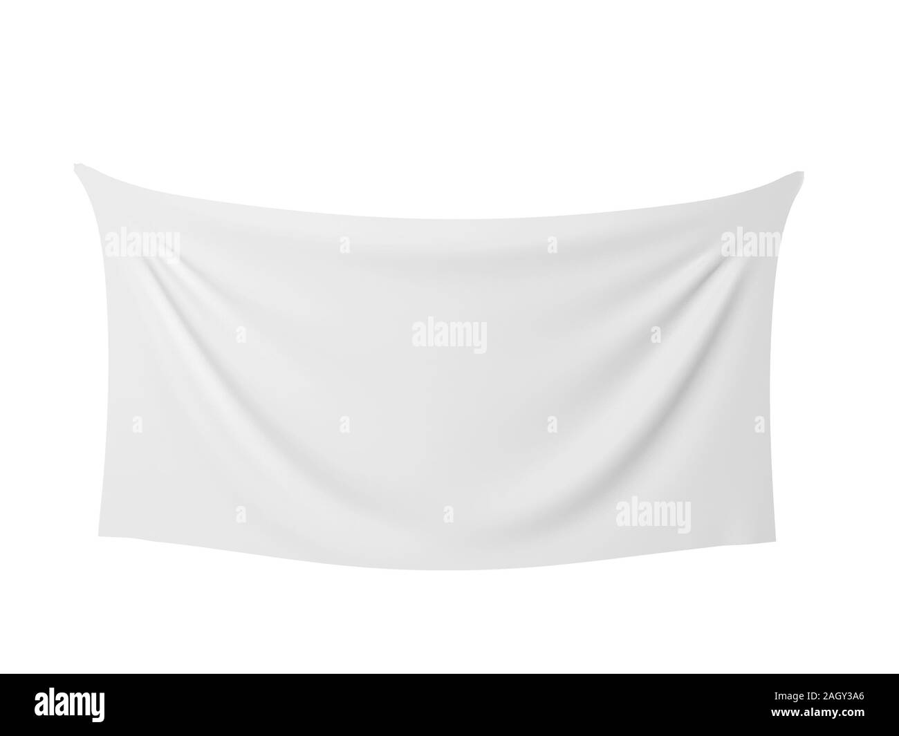 Blank cloth banner. 3d illustration isolated on white background Stock ...