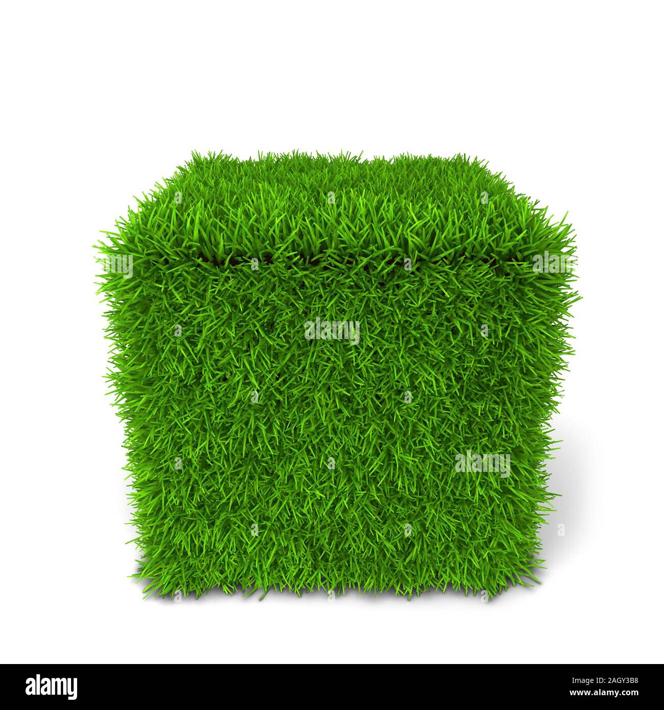 Green grass cube. 3d illustration isolated on white background Stock ...