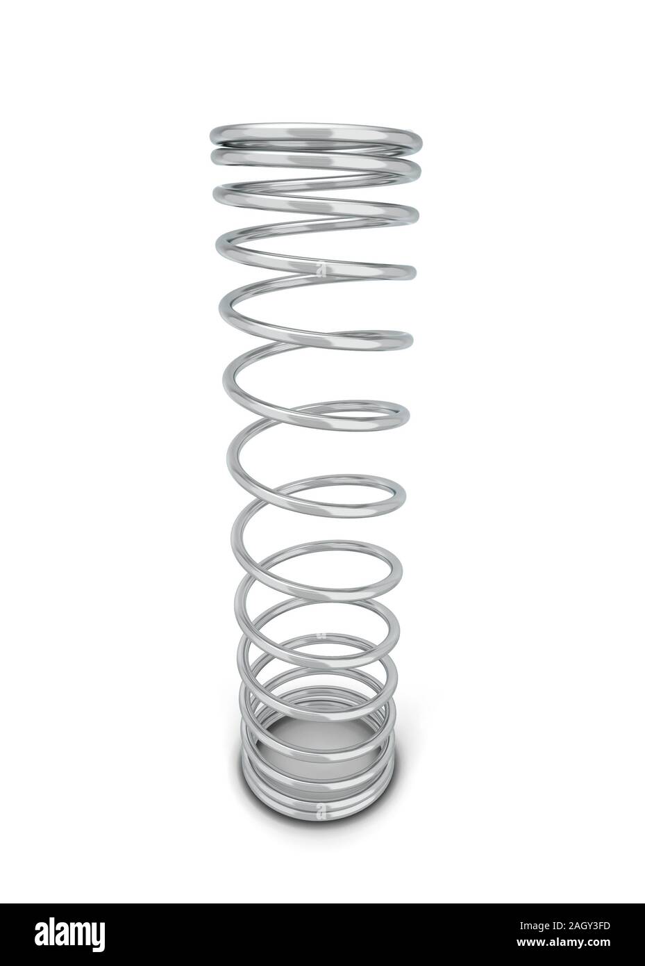 Metal spring. 3d illustration isolated on white background Stock Photo ...