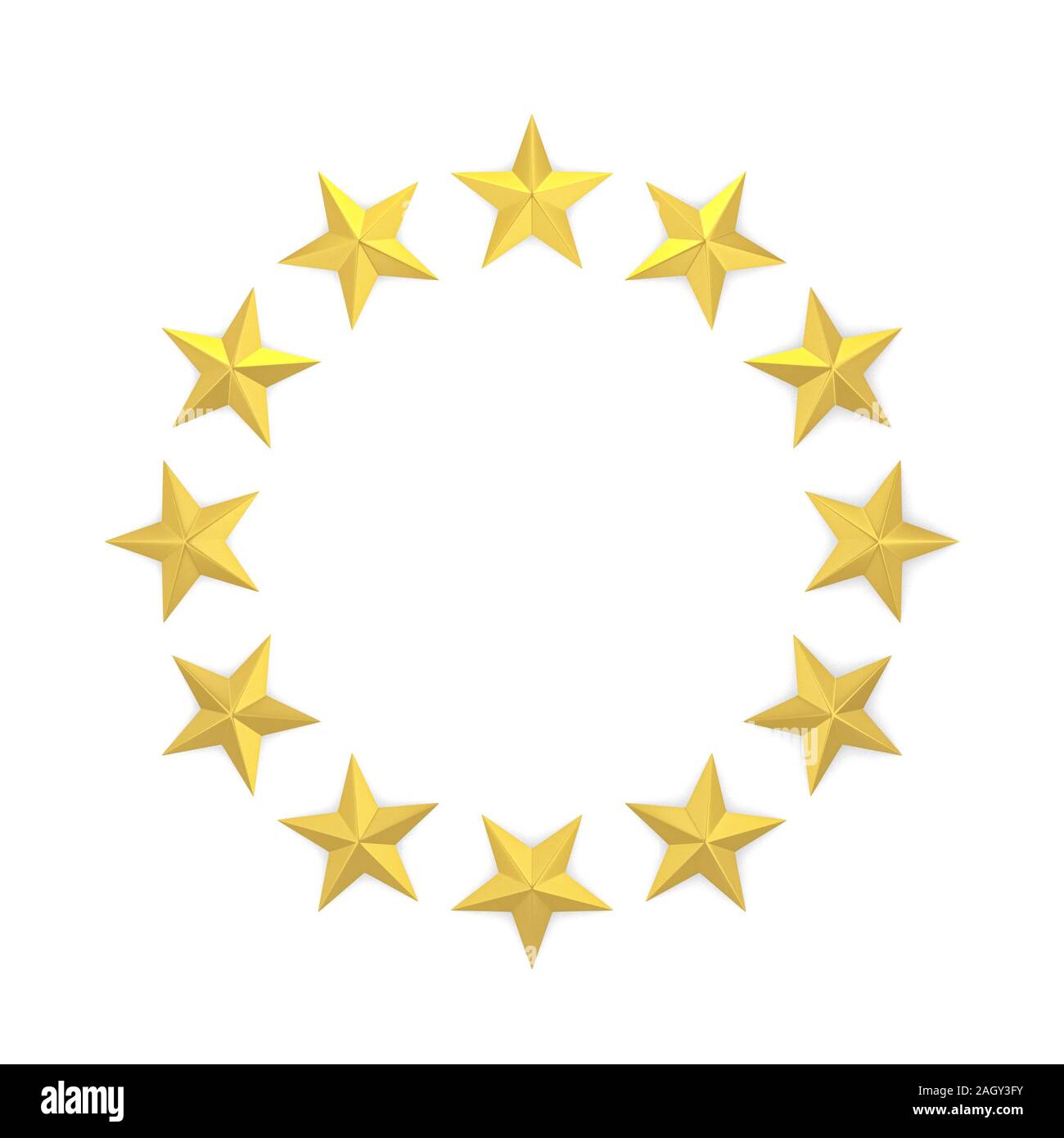Stars in a circle shape. 3d illustration isolated on white background ...