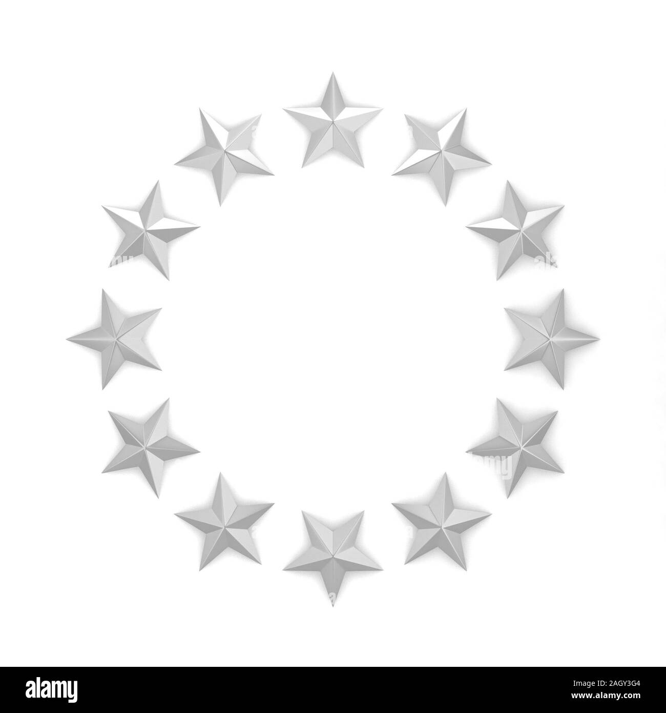 Stars in a circle shape. 3d illustration isolated on white background ...