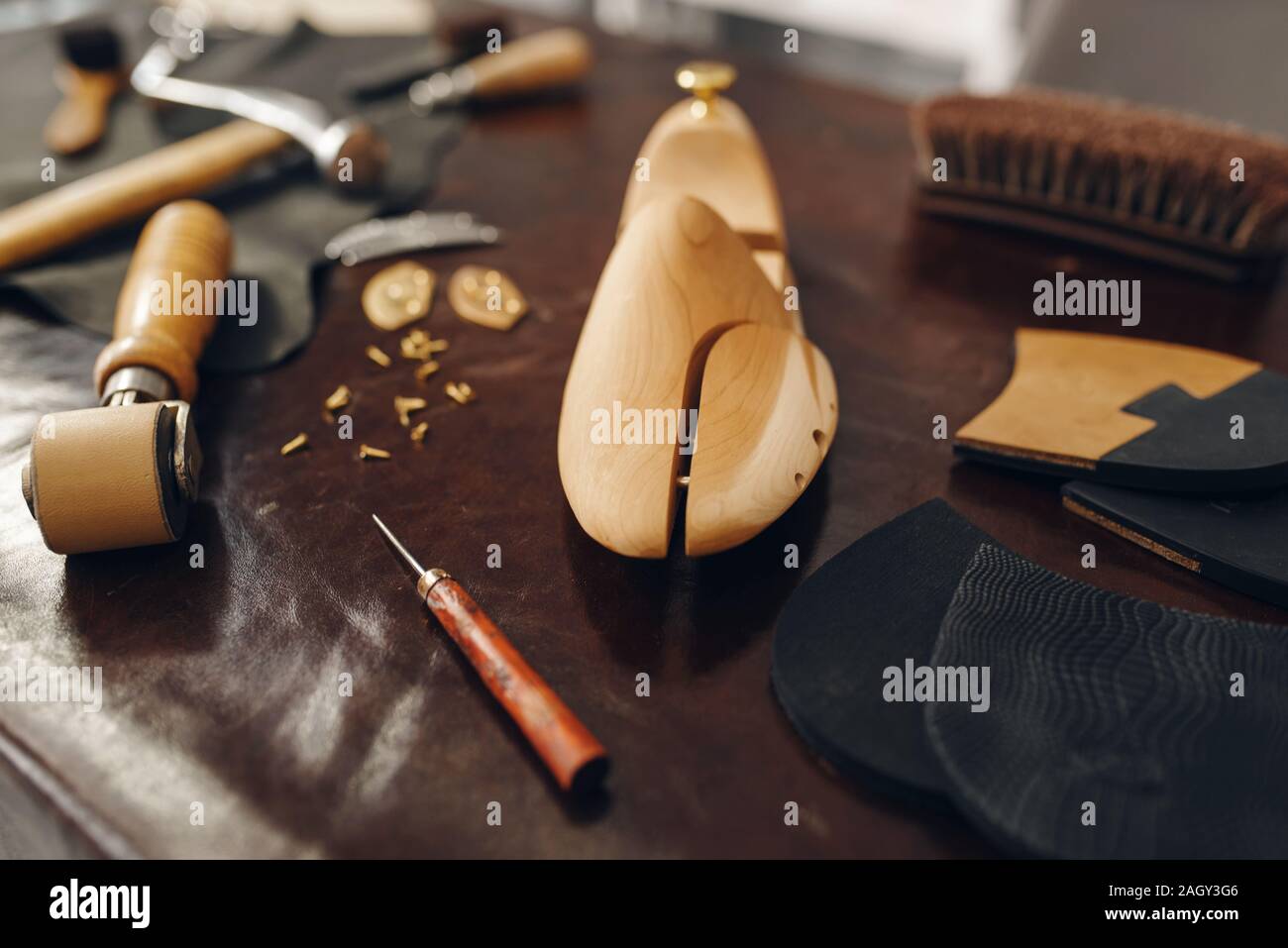 Shoemaking equipment hi-res stock photography and images - Alamy