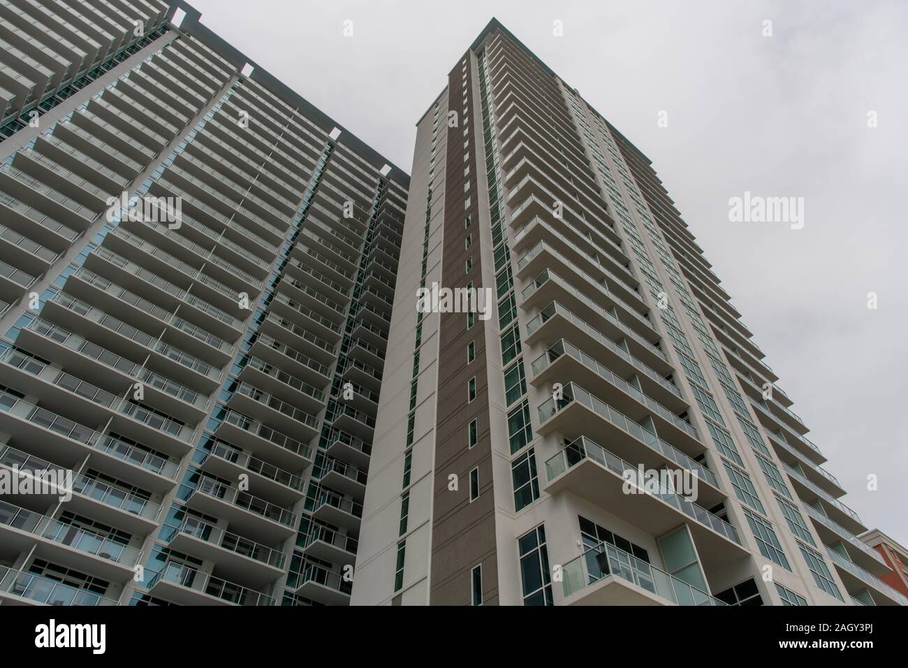 Scenic Myrtle Beach high-rise vista on a heavily overcast rainy day ...