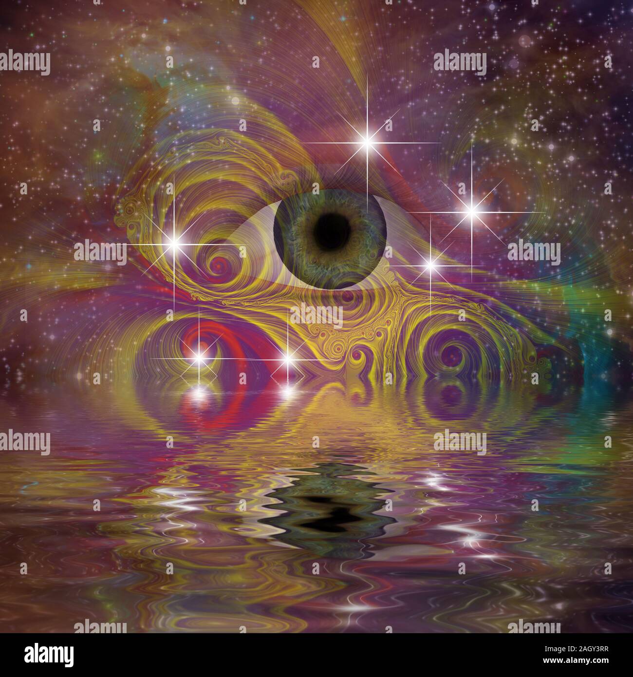 Mystical Eye and reflections Stock Photo - Alamy