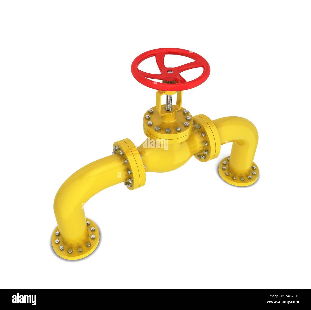 Oil pipe stopcock. 3d illustration isolated on white background Stock ...