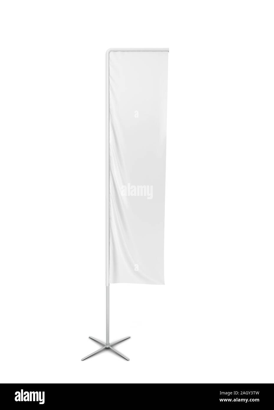 Blank rectangle flag banner. 3d illustration isolated on white ...