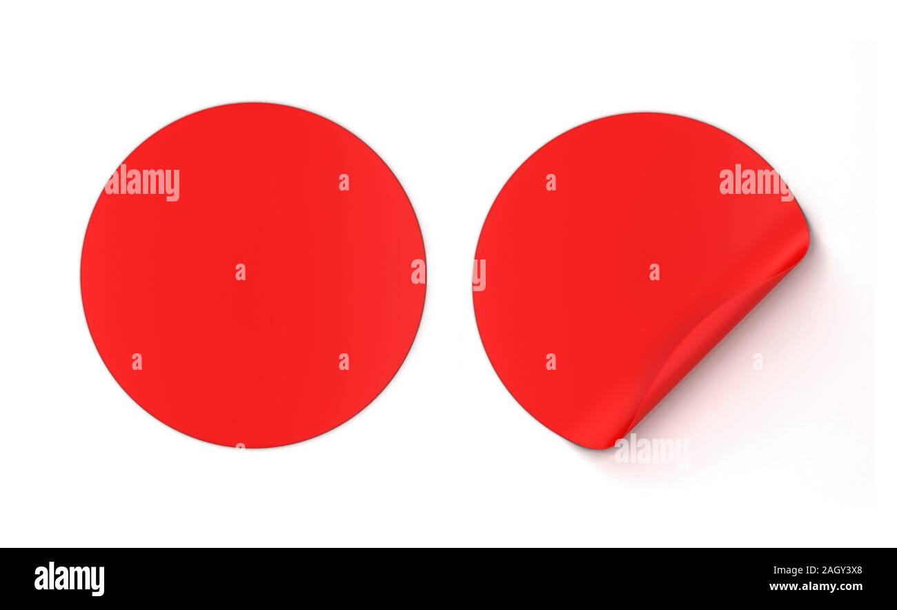 Round sticker. 3d illustration isolated on white background Stock Photo ...