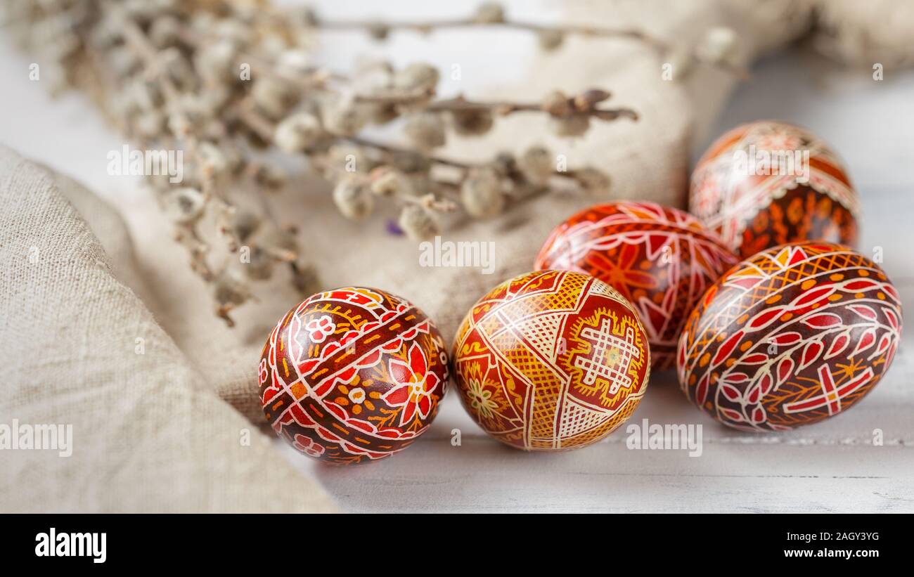 Pysanky, Ukrainian Easter eggs decorated with wax-resist dyeing ...