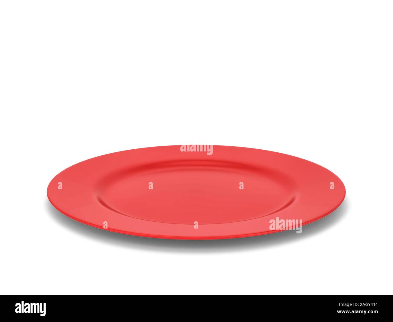Empty plate. 3d illustration isolated on white background Stock Photo ...