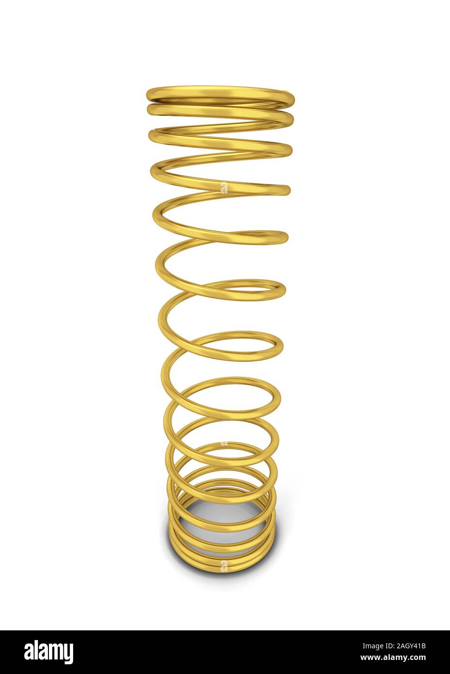 Metal spring. 3d illustration isolated on white background Stock Photo ...