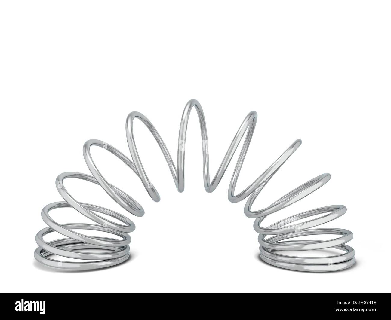 Metal spring. 3d illustration isolated on white background Stock Photo ...