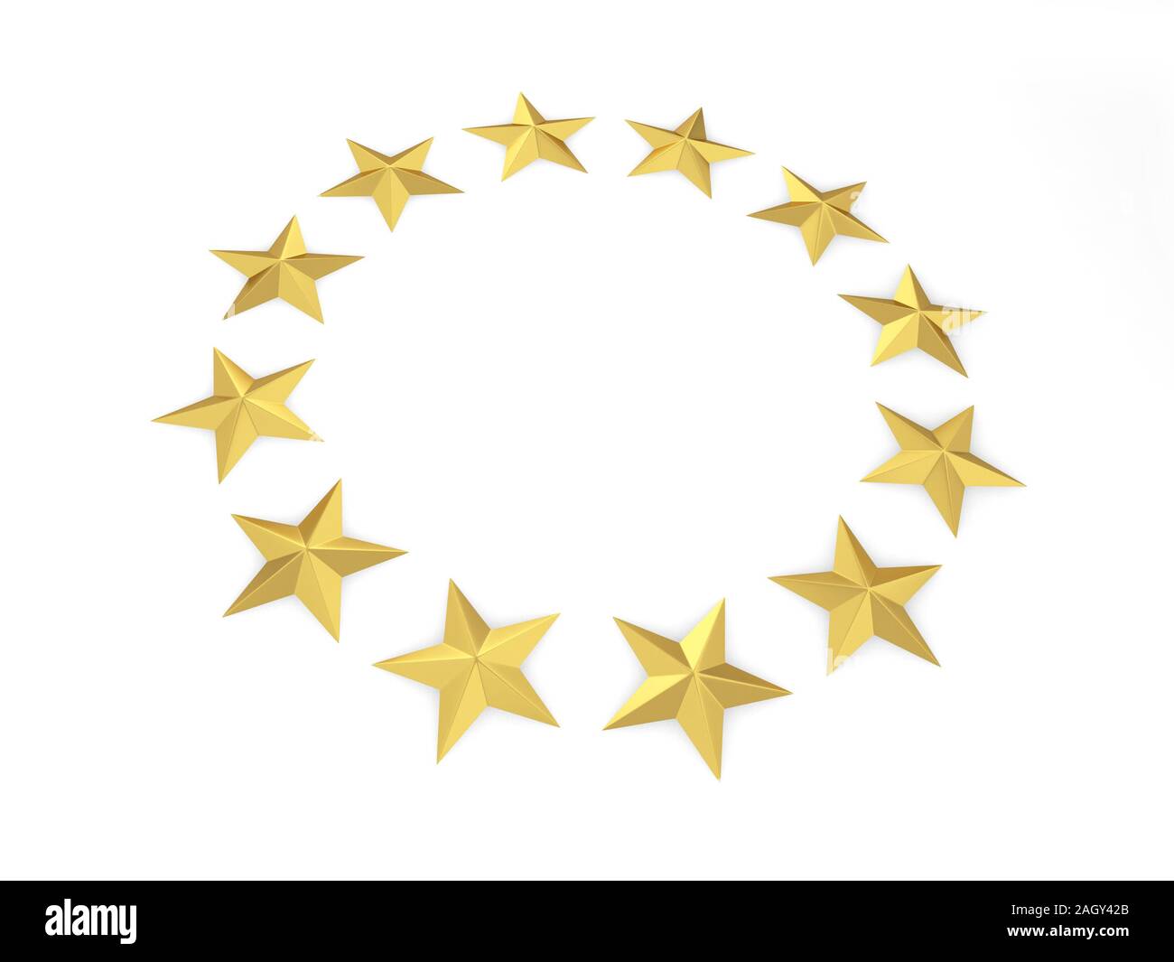 Stars in a circle shape. 3d illustration isolated on white background ...