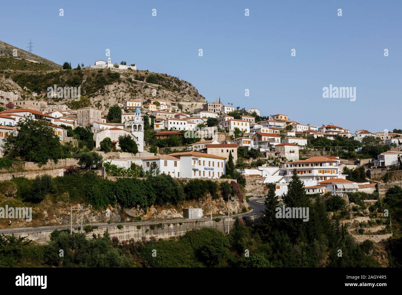 Dhermi, Albania, July 9 2019: Traditional mountain village above the ...