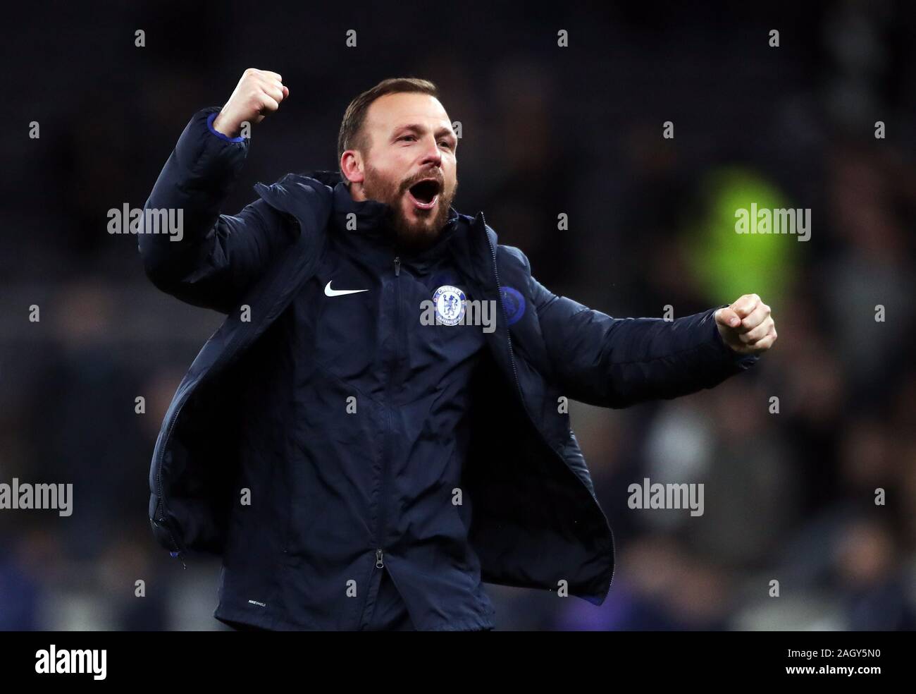 Chelsea assistant Jody Morris celebrates victory after the Premier ...