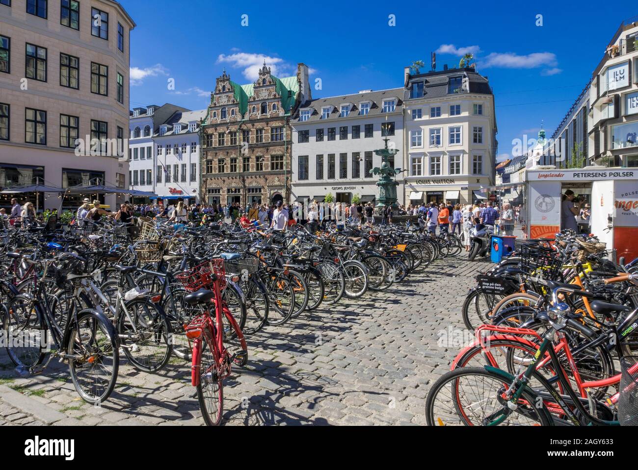 Bicycles racks in Amager Square in Copenhagen, Denmark Stock Photo - Alamy