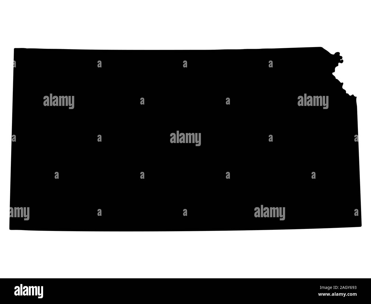 Map of kansas state Black and White Stock Photos & Images - Alamy