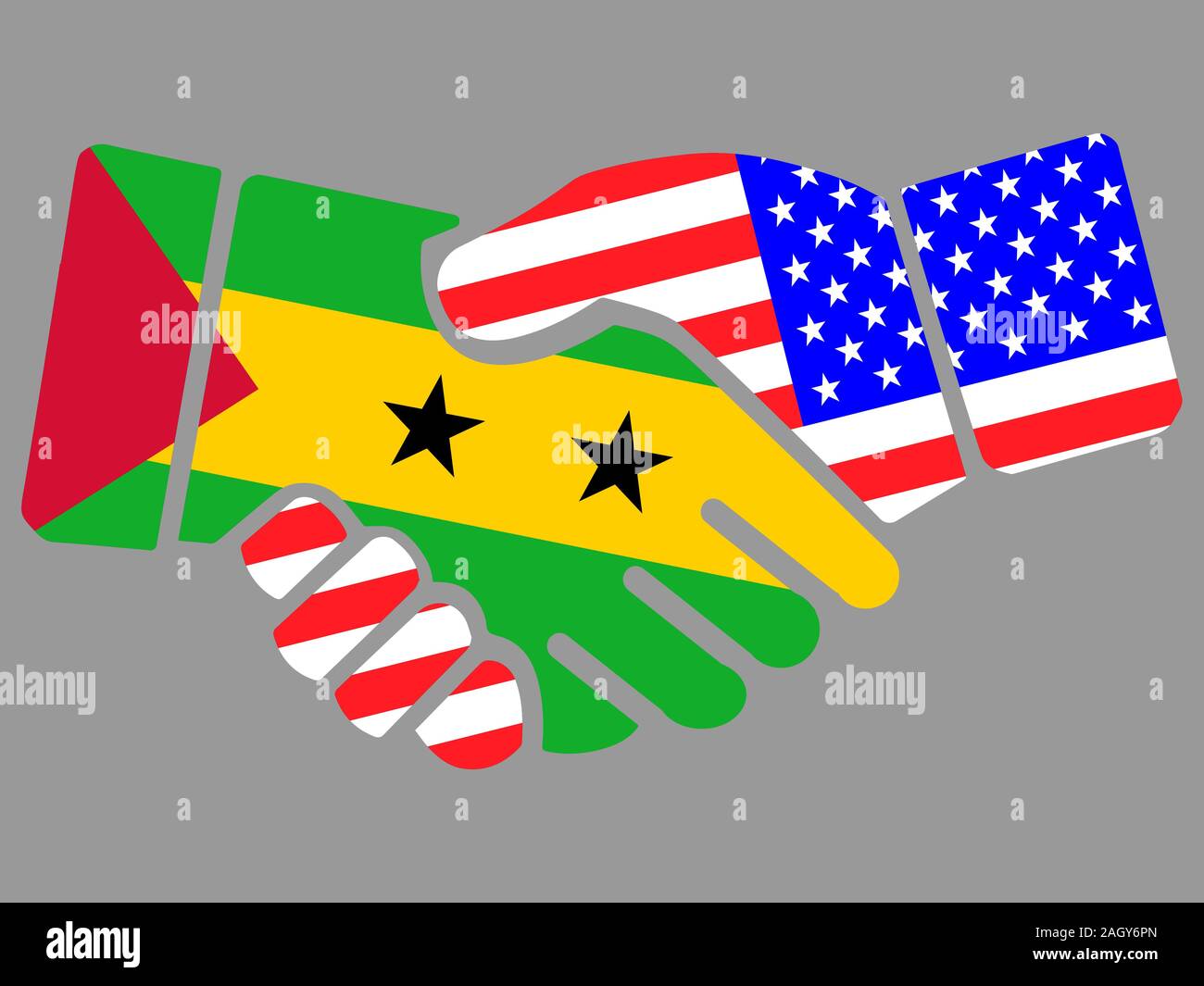 Sao Tome And Principe And Usa Flags Handshake Vector Stock Vector Image