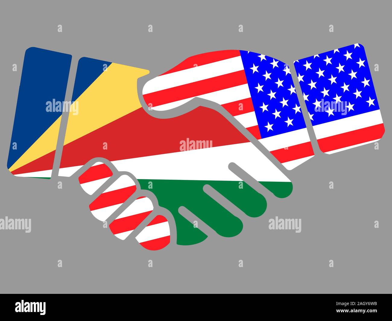 Seychelles and USA flags Handshake vector Stock Vector Image & Art - Alamy