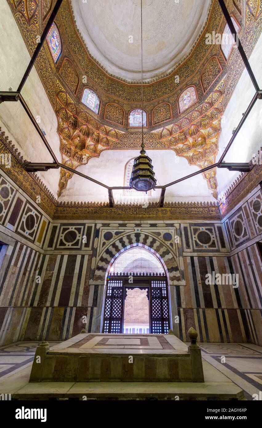 Front view of Mausoleum of Sultan Al Zahir Barquq at the Barquq complex ...