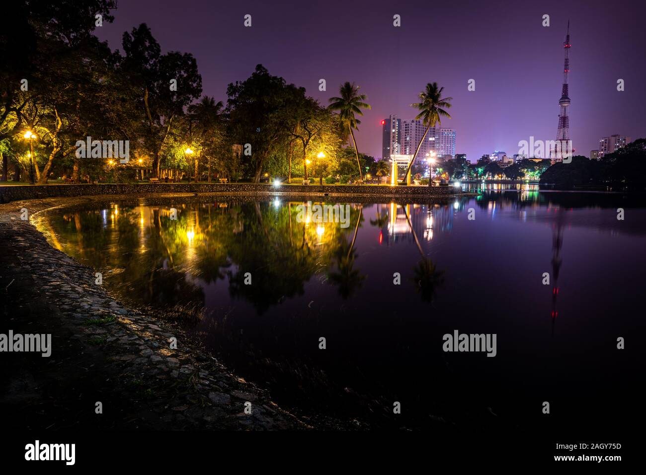 Bay Mau Lake Hanoi Vietnam Beautiful Magenta Evening Stock Photo - Alamy