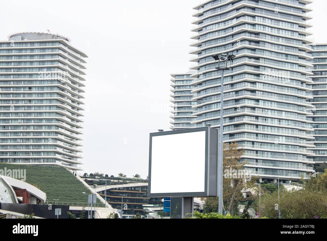 Close-up advertising sign. In white background. Photographed on a ...