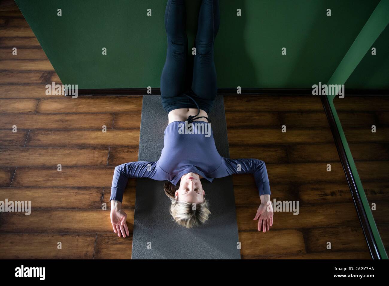 Legs up the wall pose yoga hi-res stock photography and images - Alamy