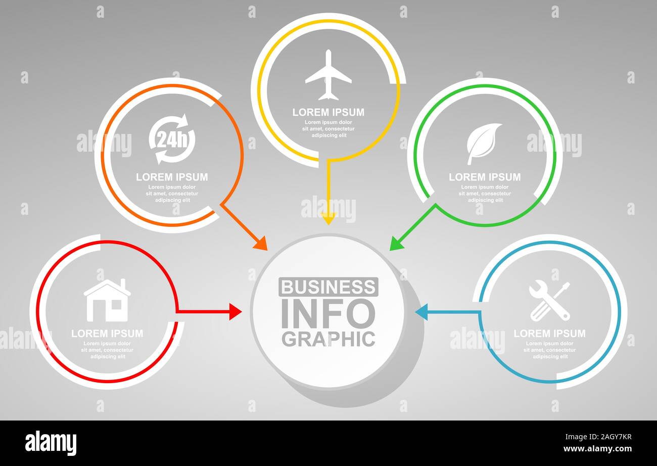 Business, travel and technology vector presentation, flat design ...