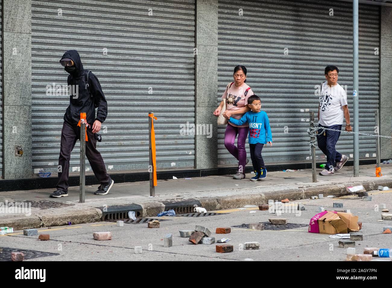 HongKong - November, 2019: People on street during the 2019 HongKong ...