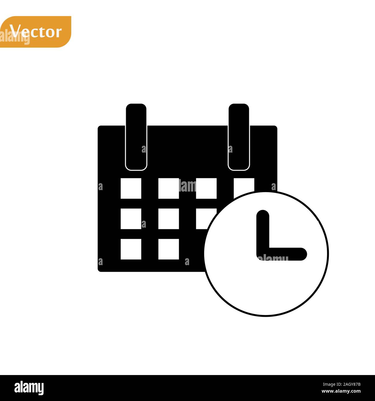 Calendar Icon in trendy flat style isolated on grey background ...