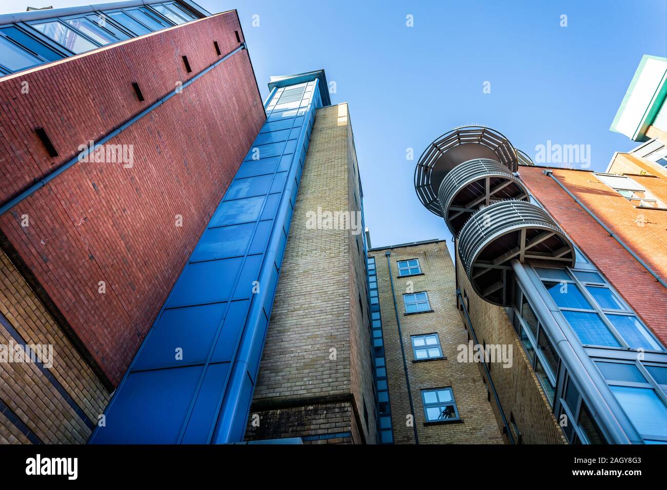Modern architecture on the riverside in Redcliffe Wharf - dockside ...
