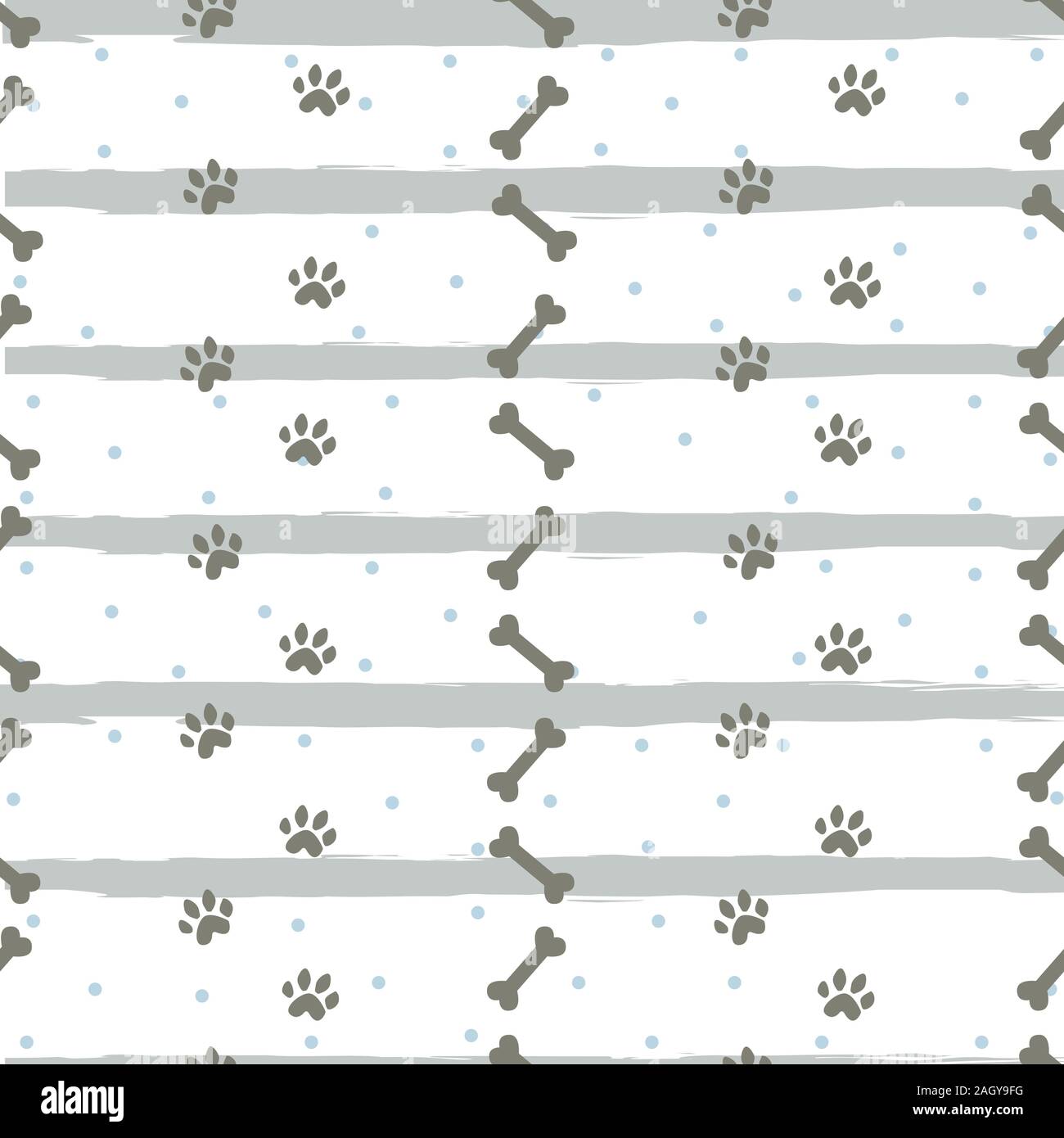 Seamless Dog Paw Pattern. Vector Illustration Stock Vector Image & Art ...