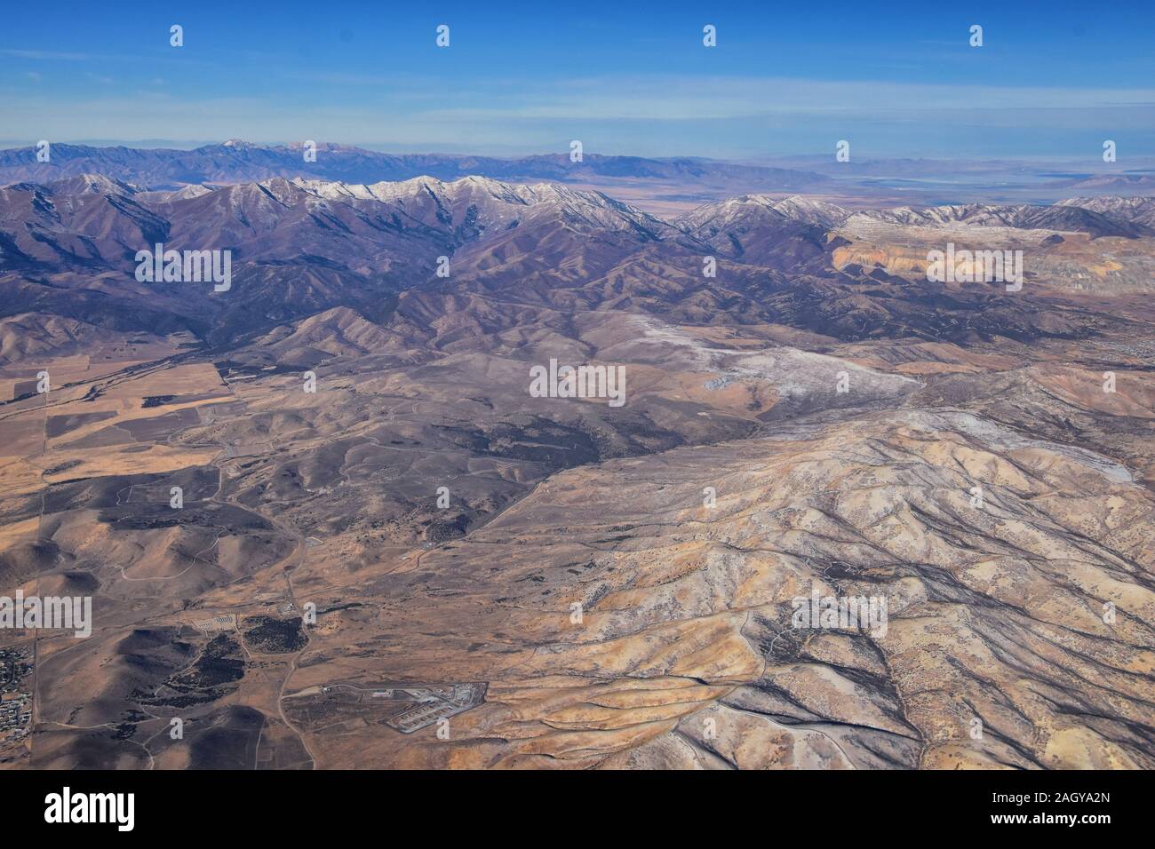 Rocky Mountains, Oquirrh range aerial views, Wasatch Front Rock from ...