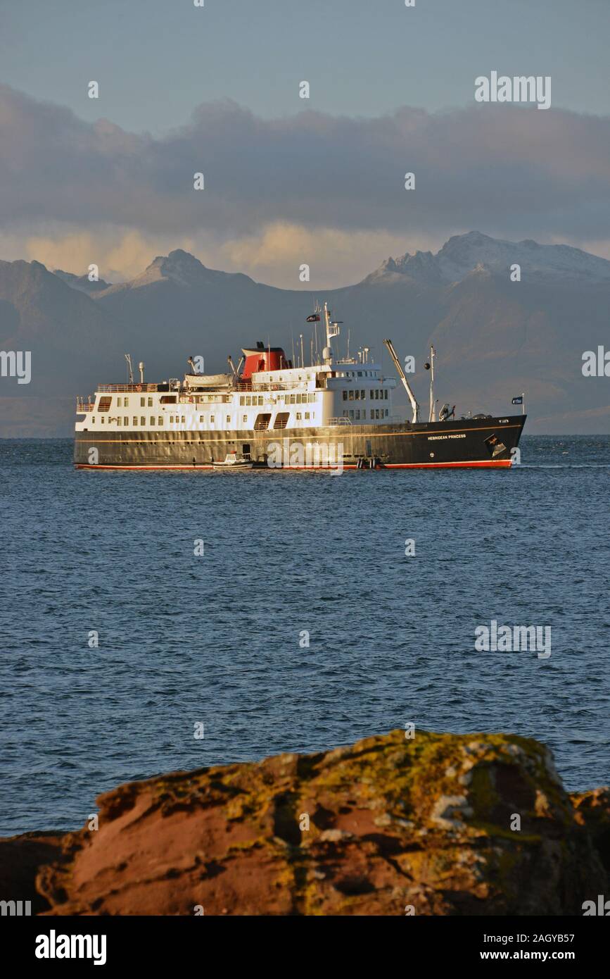 HEBRIDEAN PRINCESS at anchor in MILLPORT BAY, GREAT CUMBRAE with the ...
