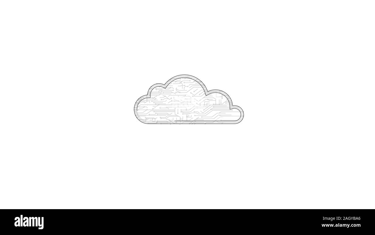 Cyber cloud symbol futuristic 3D rendering illustration. Abstract ...