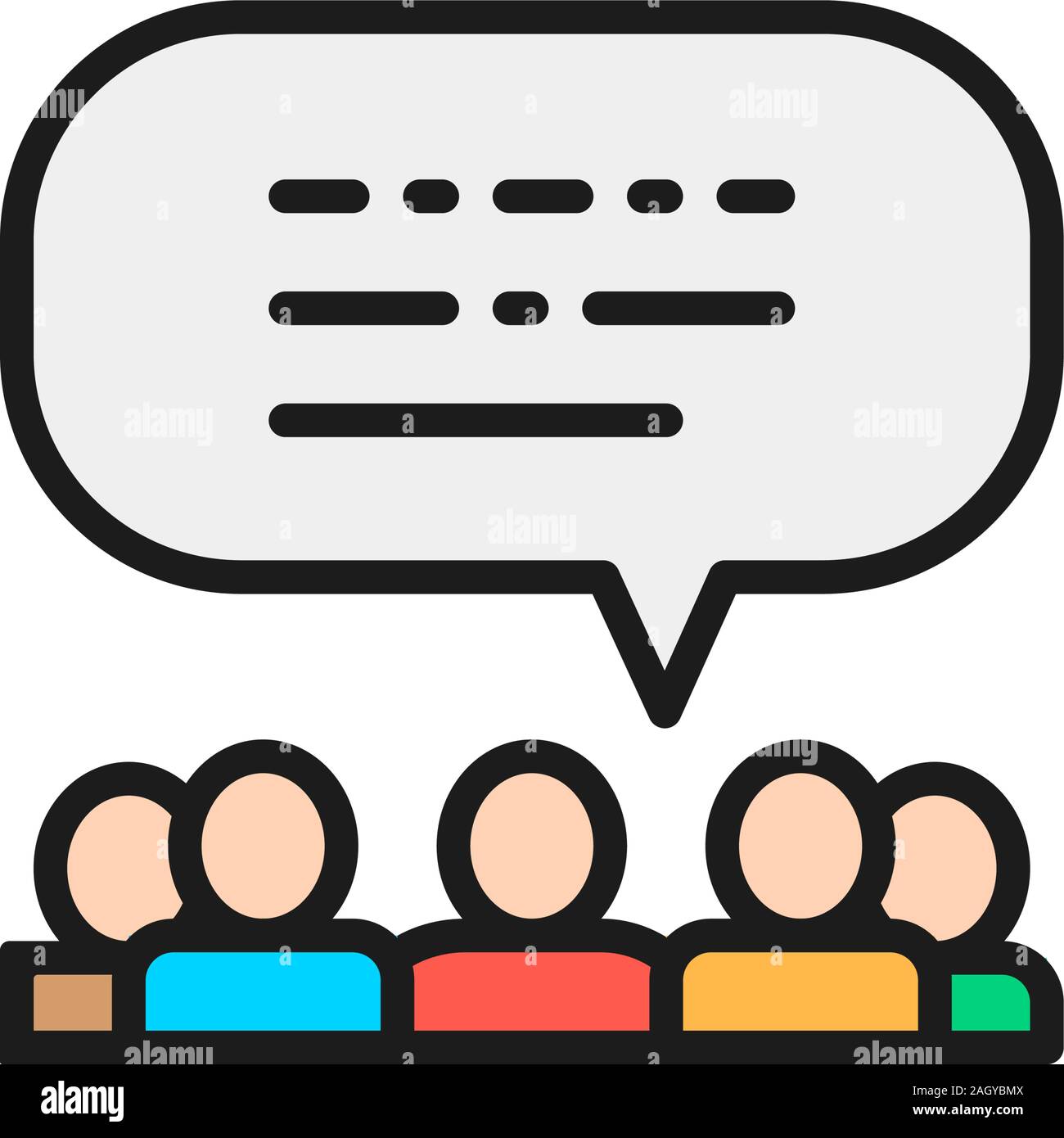 People with speech bubbles, feedback, opinion of people, reviews color ...