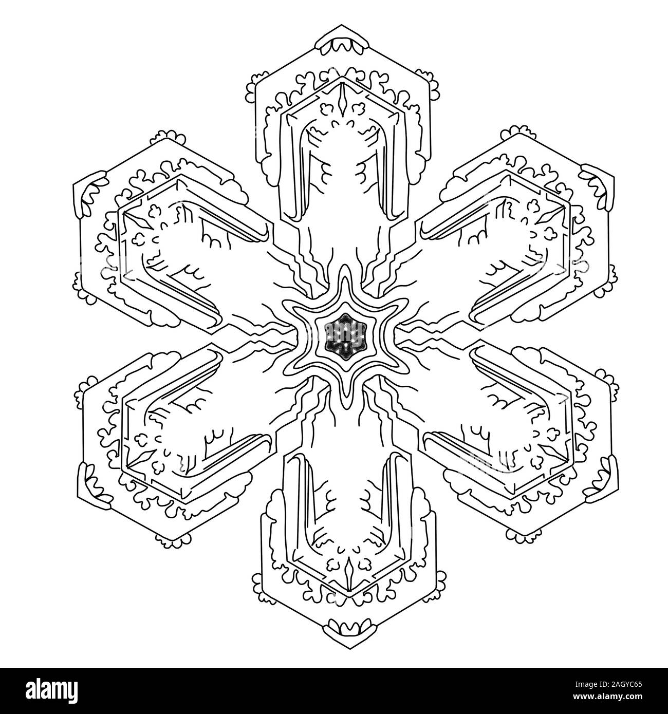 One snowflake on a white background, illustration Stock Photo - Alamy