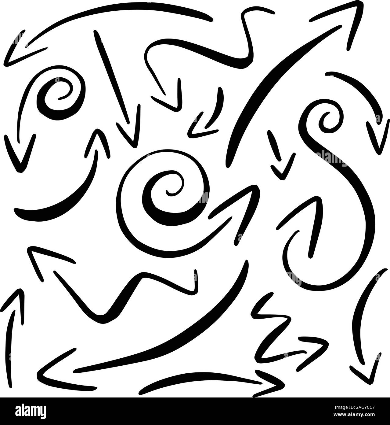 Swirly arrow vector hi-res stock photography and images - Alamy