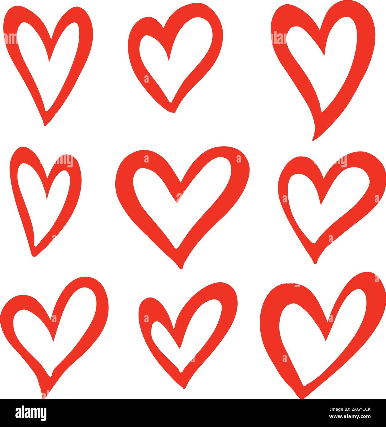 A Collection of Vector Love Heart Illustrations for Valentines Day ...