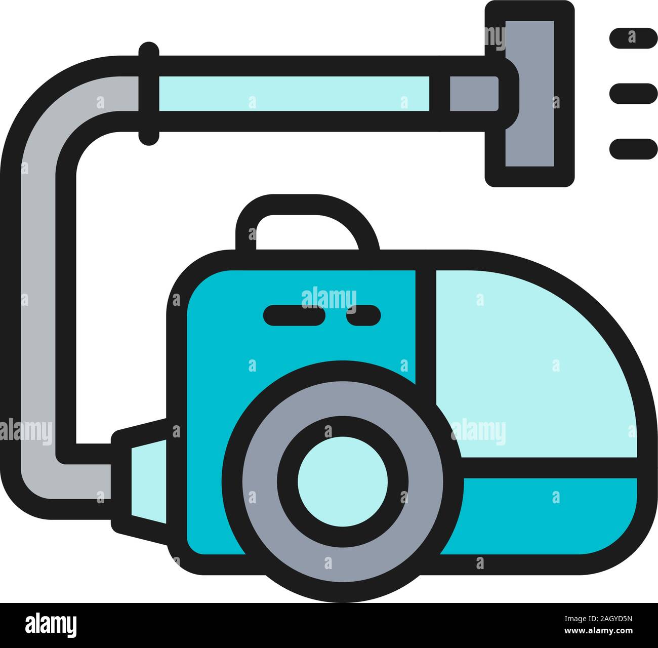 Vector vacuum cleaner, hoover, cleaning flat color line icon Stock ...