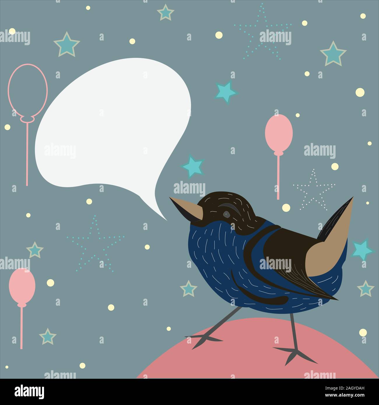 Baby Boy Birth announcement. Cute Bird announces the arrival of a baby ...