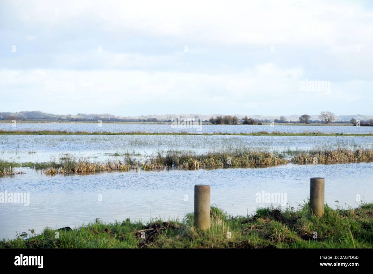 Somerset Levels, Somerset, UK, 22nd December 2019: Hundreds of acres of ...