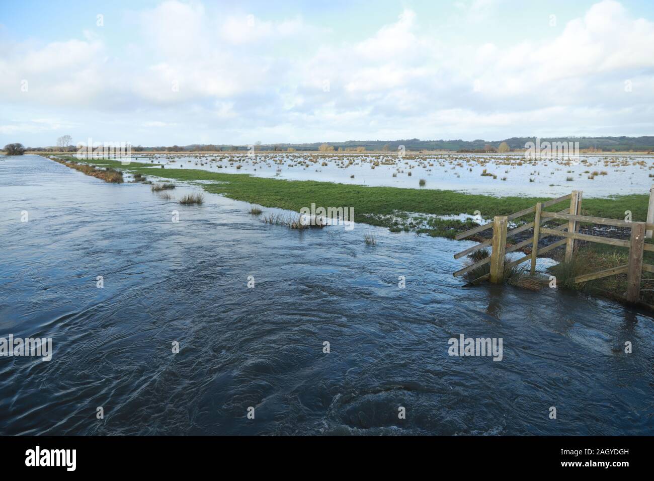 Somerset Levels, Somerset, UK, 22nd December 2019: Hundreds of acres of ...