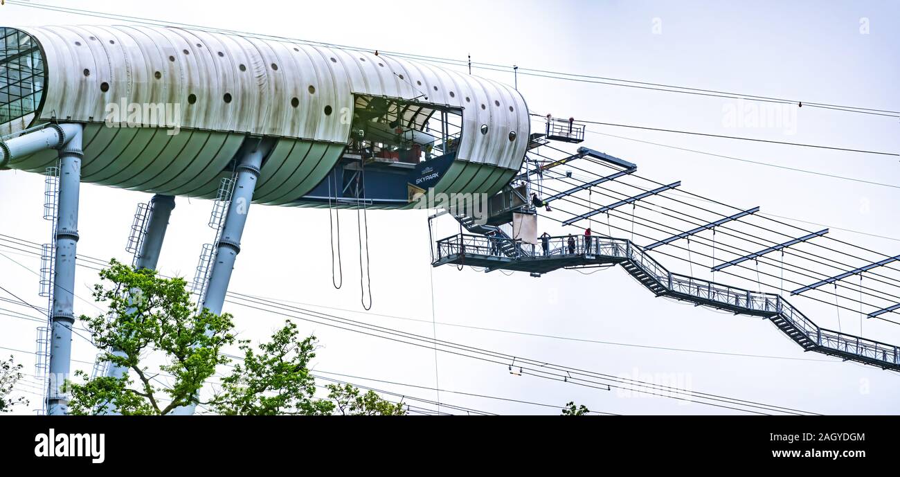 Sochi, Russia - May, 08, 2019: The longest pedestrian suspension bridge ...