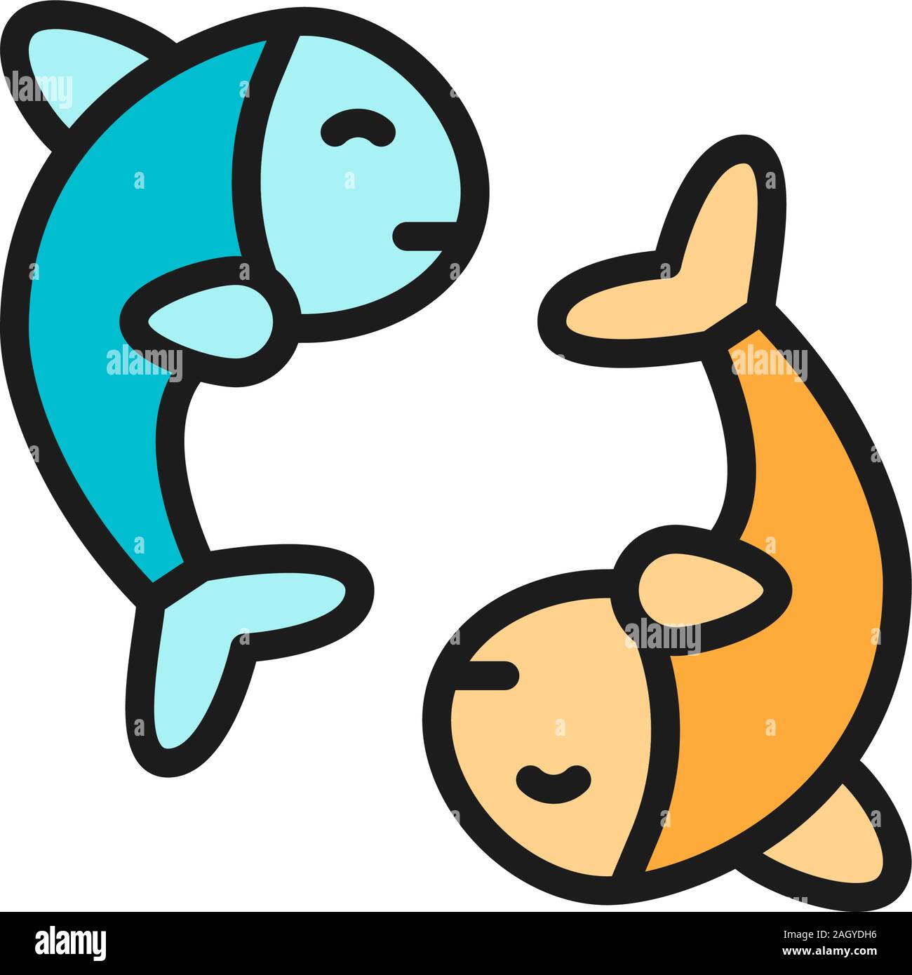 White puffer fish icon isolated Cut Out Stock Images & Pictures - Alamy