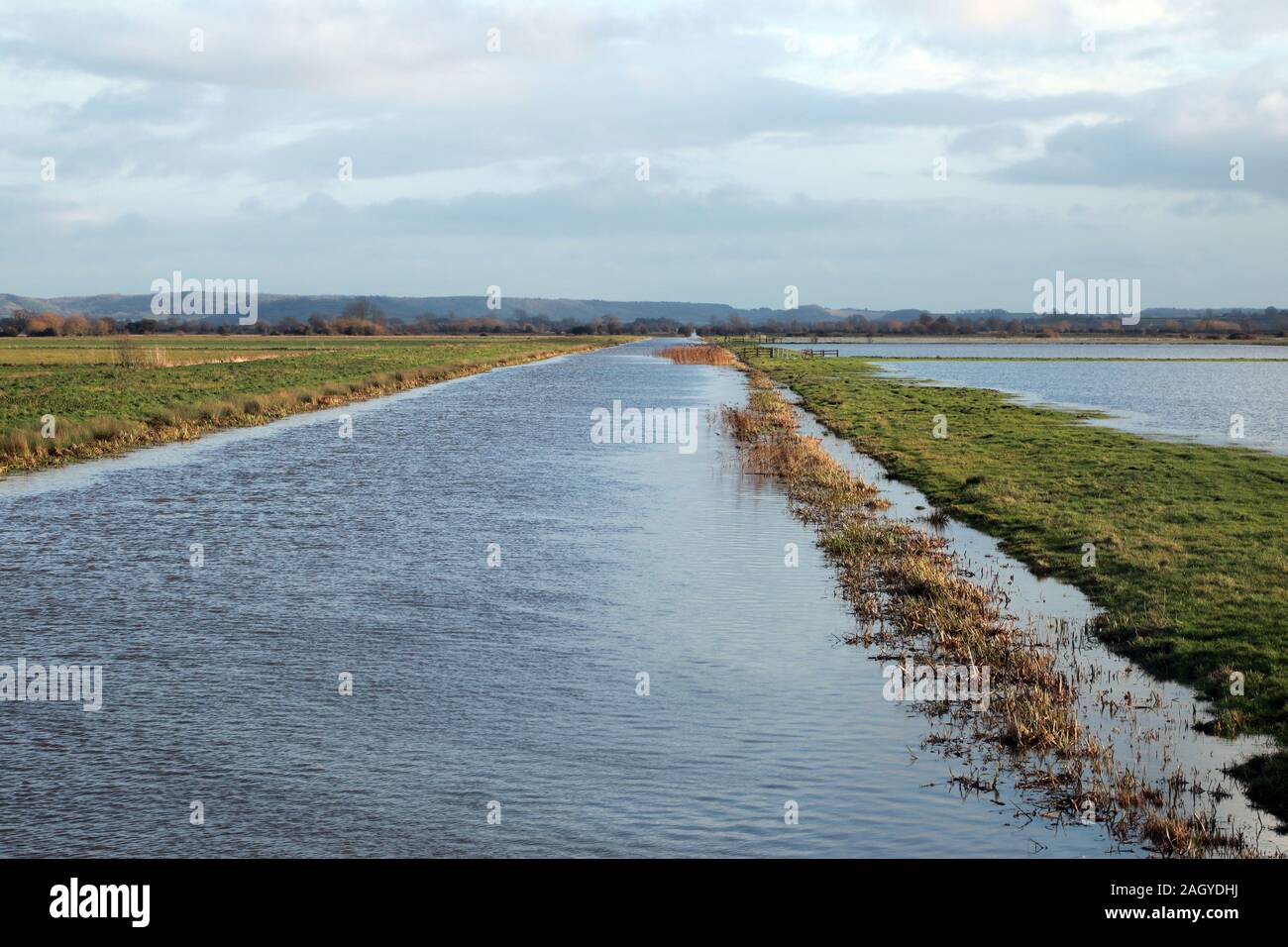 Somerset Levels, Somerset, UK, 22nd December 2019: Hundreds of acres of ...