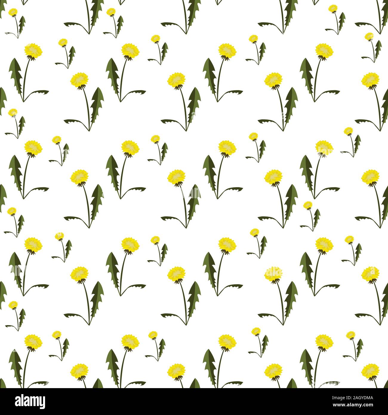 Seamless pattern with dandelions on simple background. Flat design ...