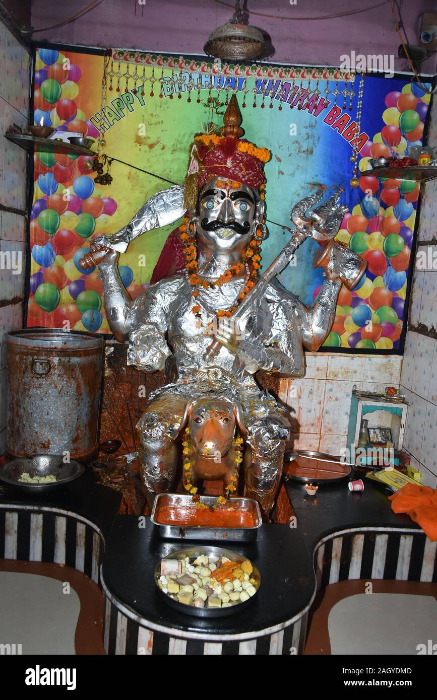 Idol of famous Bhairav Baba of Rajasthan Stock Photo - Alamy