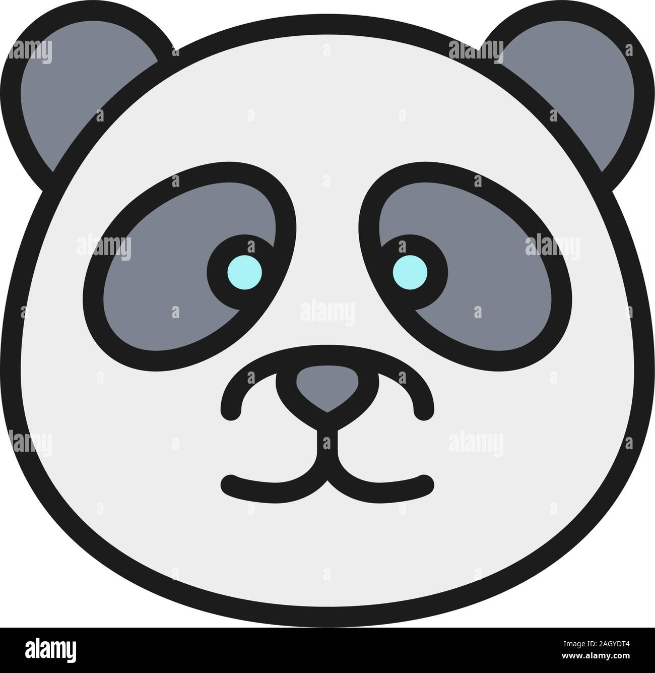 Vector panda, Chinese traditional animal flat color line icon Stock ...