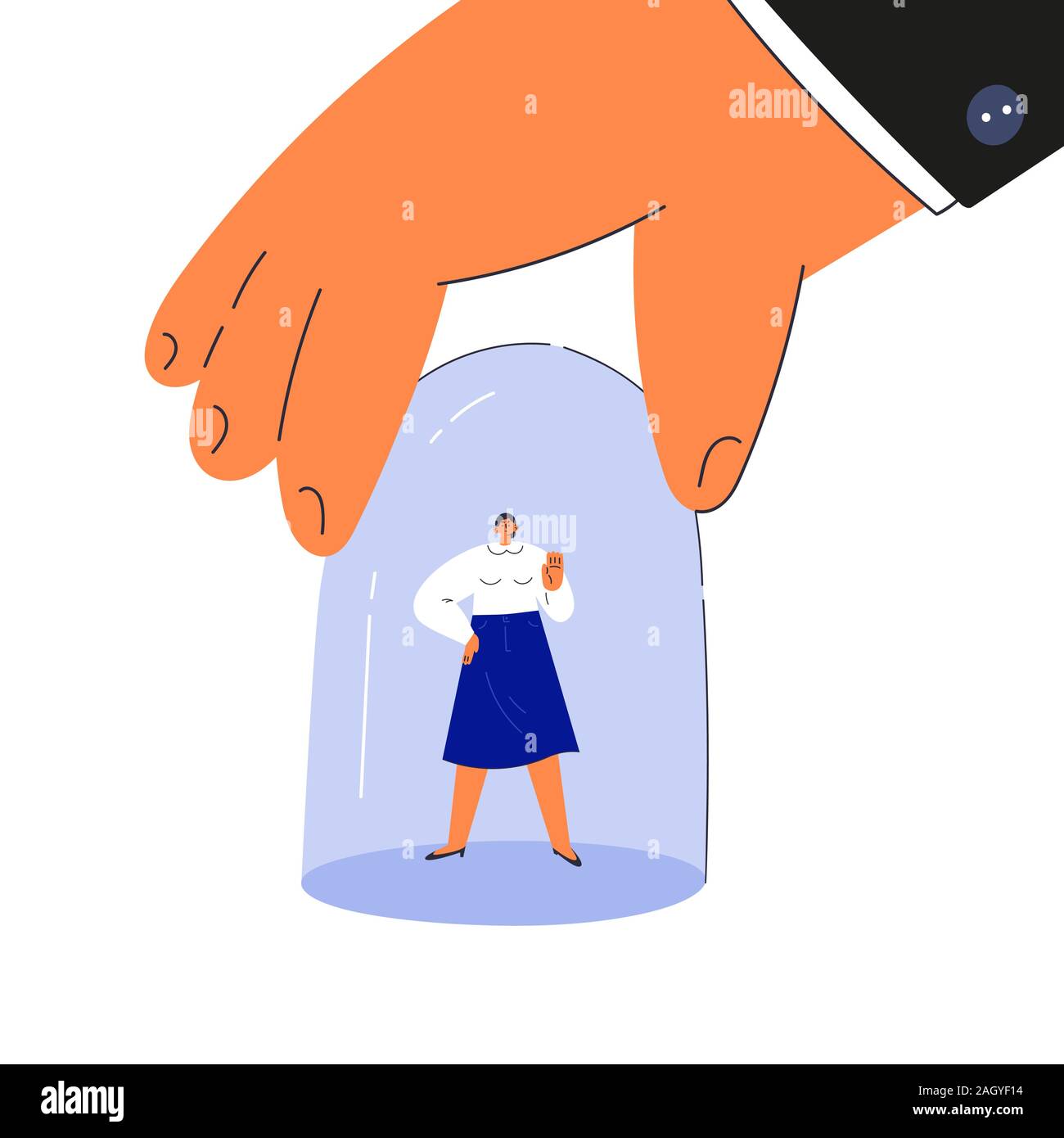 Woman under glass ceiling Stock Vector Images - Alamy