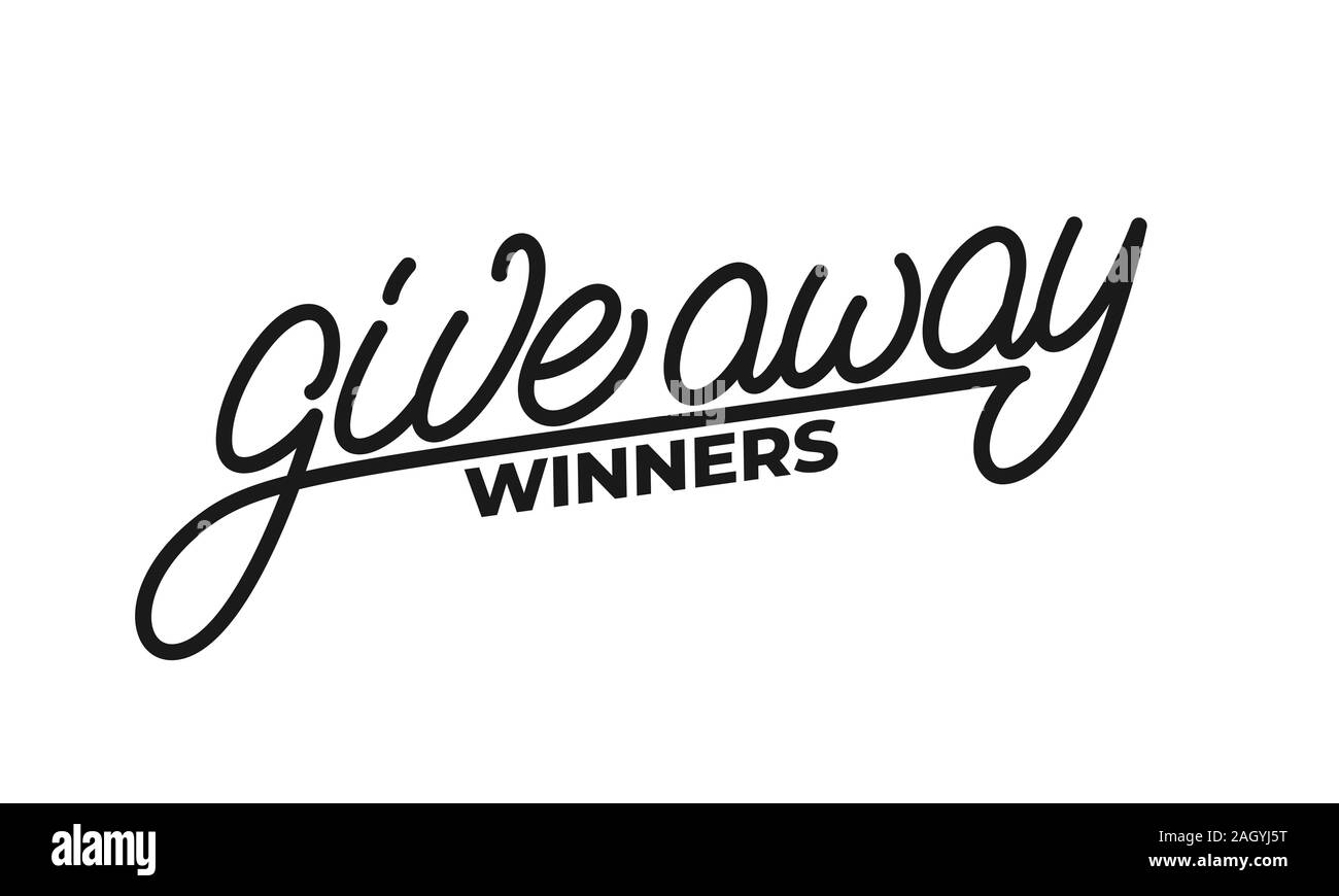 Give away. Lettering label badge design for social media marketing give ...